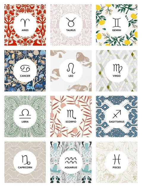 It's (Wallpapered) In the Stars: Zodiac + Pattern Pairings – Hygge & West